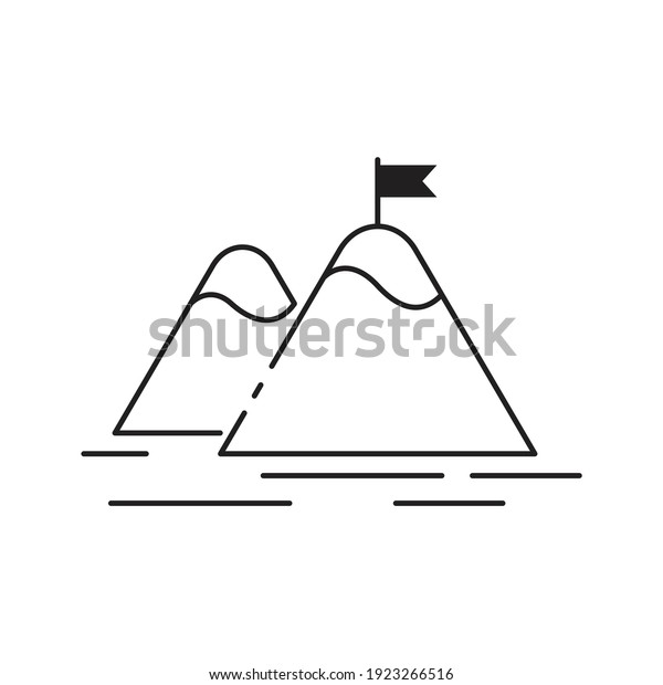 Mountain Flag Icon Design Isolated On Stock Vector (Royalty Free ...