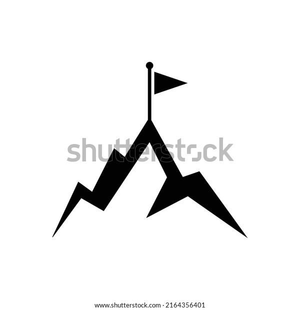 Mountain Flag Icon Design Isolated On Stock Vector (Royalty Free ...