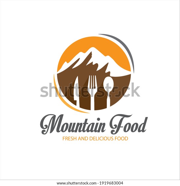 Mountain Food Logo Concept Restaurant Natural Stock Vector (Royalty ...