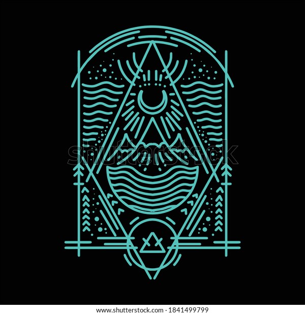 Mountain Geometry Line Art Vector Design Stock Vector (Royalty Free ...