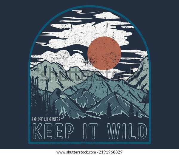 Mountain Graphic Print Vector Design T Stock Vector (Royalty Free ...