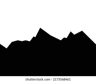 Mountain Hand Drawn Silhouette Line Art Stock Vector (Royalty Free ...
