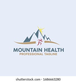 Mountain Health Vector Logo Design Template Stock Vector (Royalty Free ...