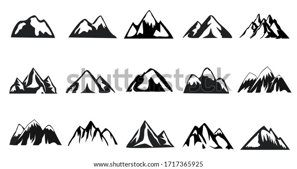 Mountain Icon Set 15 Collection Symbol 库存矢量图（免版税）1717365925