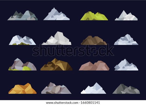 Mountain Icons Vector Mountain Shapes Logos Stock Vector (Royalty Free ...