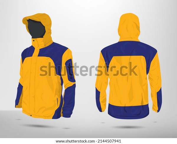 Mountain Jacket Mockup Design Vector Front Stock Vector (Royalty Free ...