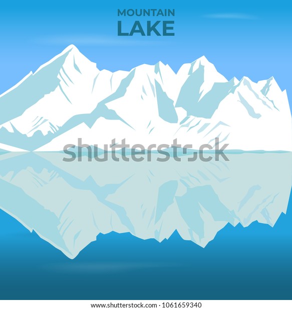 Mountain Lake Landscape Vector Illustration Stock Vector (Royalty Free ...
