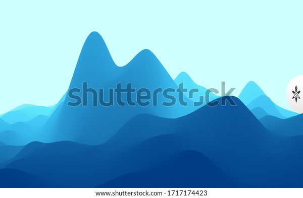 Mountain Landscape Mountainous Terrain Vector Illustration Stock Vector ...