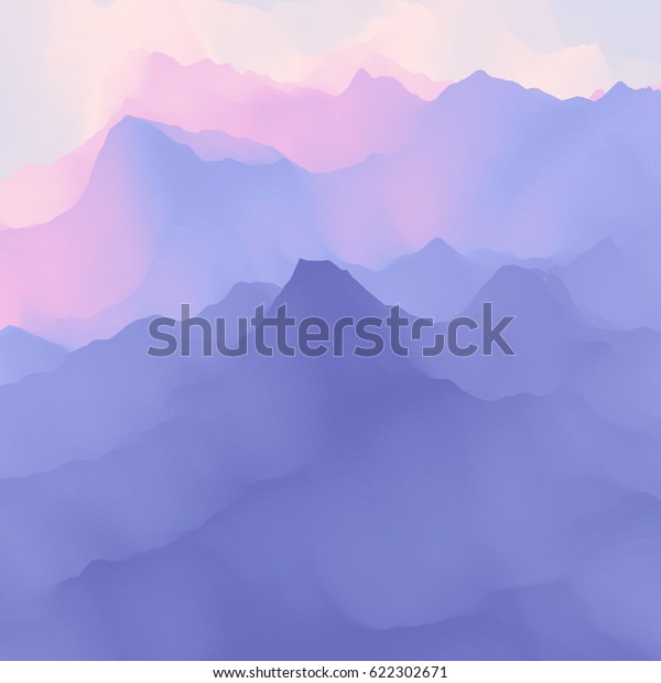 Mountain Landscape Mountainous Terrain Vector Illustration Stock Vector ...