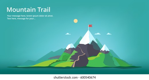 Mountain Landscape Mountain Trail Stock Vector (Royalty Free) 600540674 ...