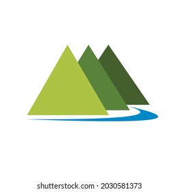 Mountain Logo River Flat Design Stock Vector (Royalty Free) 2030581373 ...