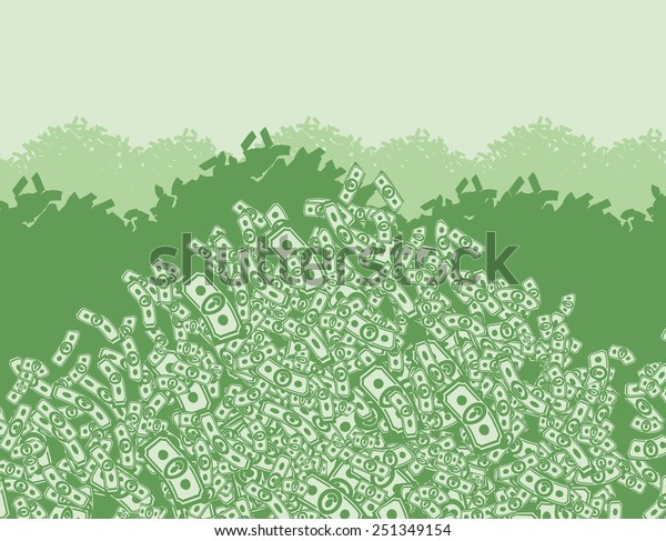 Mountain Money Lots Dollar Wealth Bunch Stock Vector (Royalty Free ...