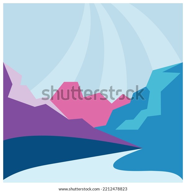 Mountain Nature Landscape Design Template Illustration Stock Vector ...
