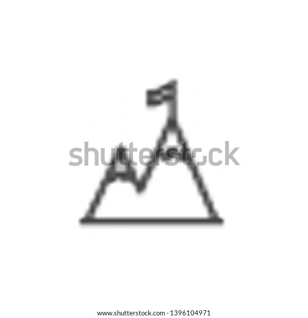 Mountain Peak Flag Line Icon Linear: vector de stock (libre de regalías ...