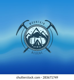 Mountain Rescue Vector Vintage Label Logo Stock Vector (Royalty Free ...