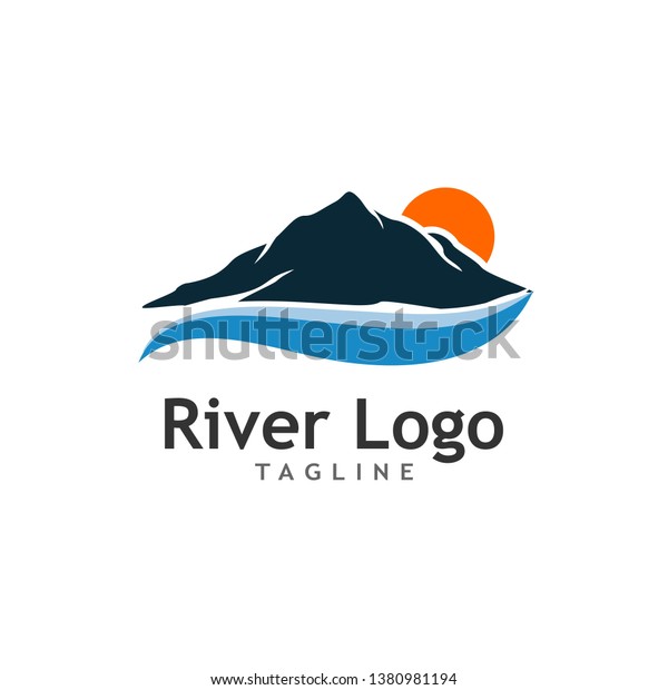 Mountain River Logo Stock Image Stock Vector (Royalty Free) 1380981194