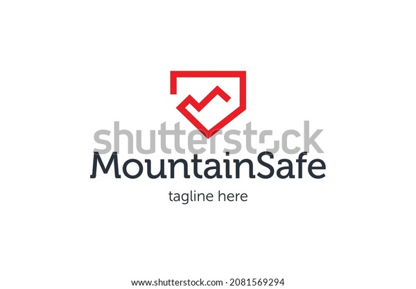 Mountain Safe Security Logo Sign Stock Vector (Royalty Free) 2081569294 ...