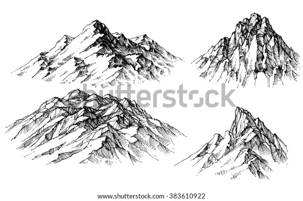 Mountain Set Isolated Mountain Peaks Vector Stock Vector (Royalty Free ...