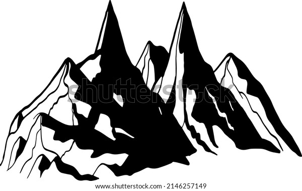 Mountain Silhouette Vector Illustration Mountain Tops Stock Vector ...