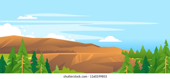 Mountain Slope Forest Nlandscape Background Stock Vector (Royalty Free ...