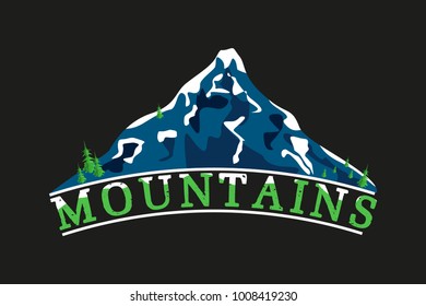 Mountain Snow Emblem Logo Icon Stock Vector (Royalty Free) 1008419230 ...