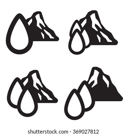 Mountain Spring Water Icon Four Variations Stock Vector (Royalty Free ...