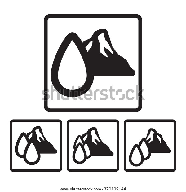 Mountain Spring Water Icon Four Variations Stock Vector (Royalty Free ...