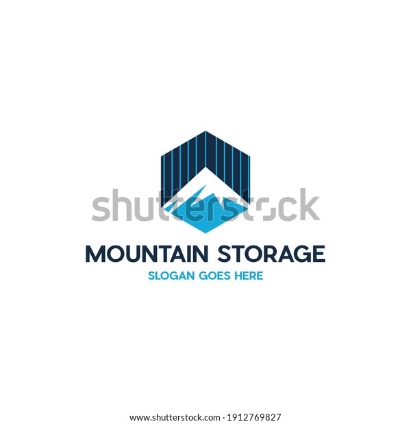 Mountain Storage Hexagon Logo Design Stock Vector (Royalty Free ...