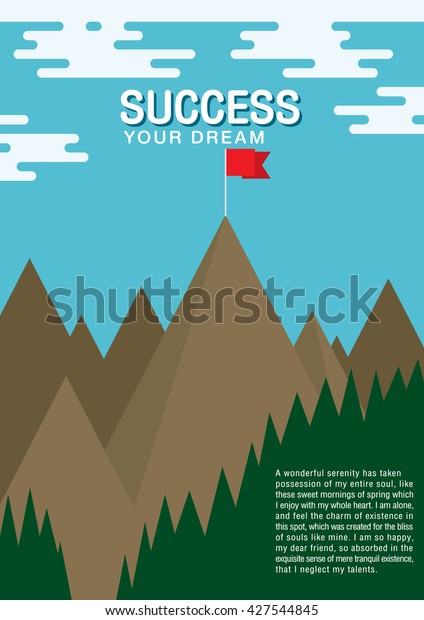 Mountain Success Concept Stock Vector (Royalty Free) 427544845
