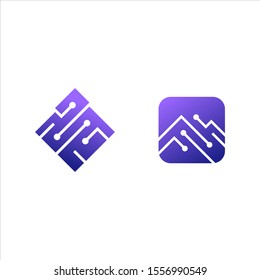 Mountain Tech Logo Design Inspiration Stock Vector (Royalty Free ...