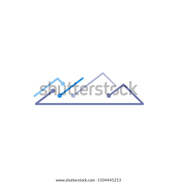 Mountain Tech Logo Vector Illustration Isolated Stock Vector (Royalty ...