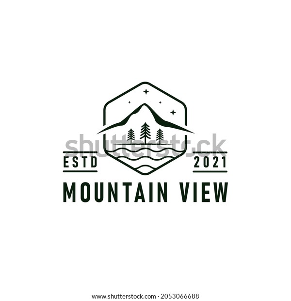 Mountain View Logo Emblem Vector Illustration Stock Vector (Royalty ...