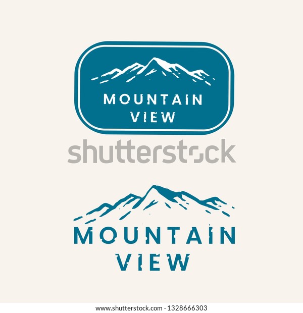 Mountain View Logo Set Vector Stock Vector (Royalty Free) 1328666303 ...