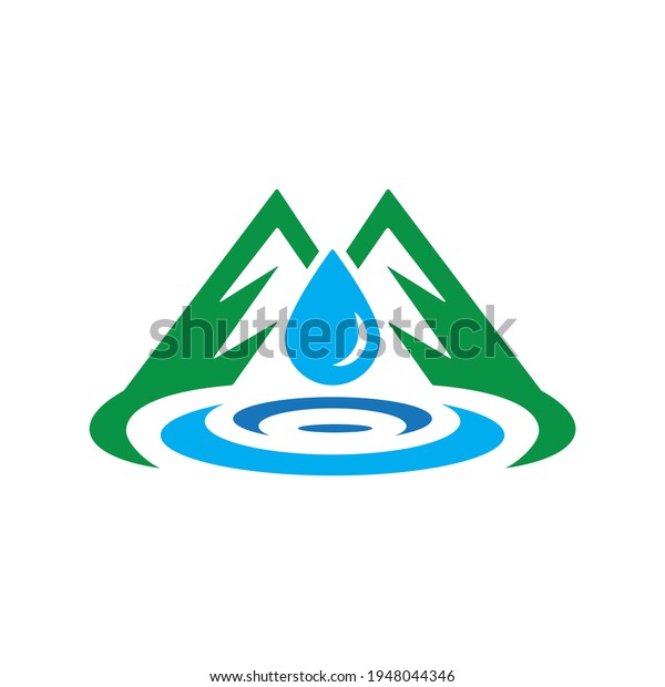 Mountain Water Logo Design Element Stock Vector (Royalty Free ...