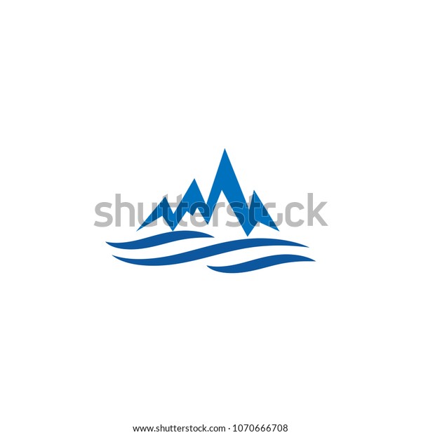 Mountain Water Logo Icon Design Template Stock Vector (Royalty Free ...