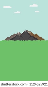 High Mountain Landscape Infographic Elevation Grid Stock Vector ...