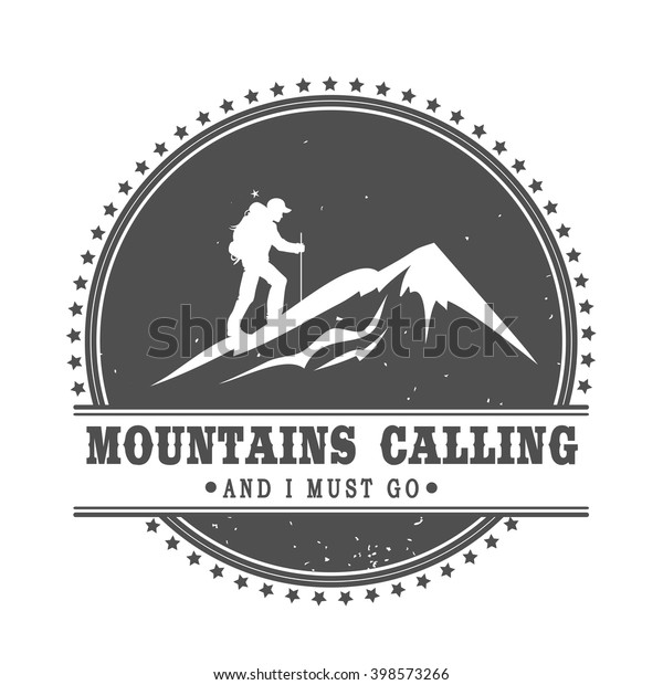 Mountains Calling Must Go Mountains Logo Stock Vector (Royalty Free ...