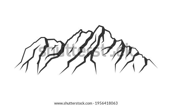 Mountains Graphic Symbol Mountain Range Sign Stock Vector (Royalty Free ...