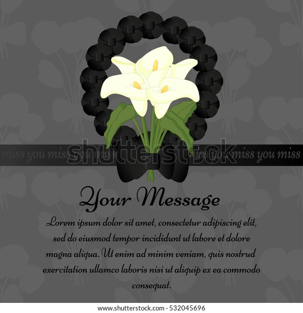 Mourning Frame Calla Flowers Funeral Wreath Stock Vector (Royalty Free ...