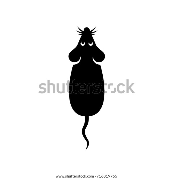 Mouse Animal Top View Black Silhouette Stock Vector (Royalty Free ...