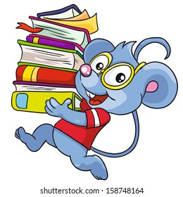 Mouse Books On Colored Background Vector: vector de stock (libre de ...
