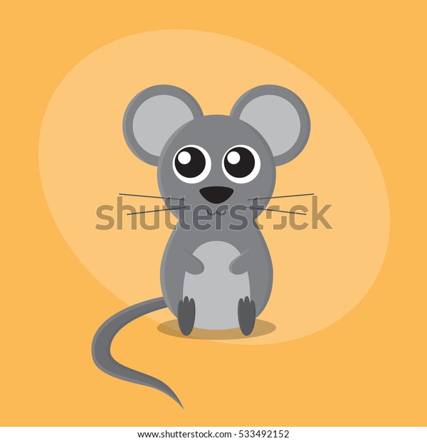 Mouse Cartoon Flat Cute Card On Stock Vector (Royalty Free) 533492152 ...
