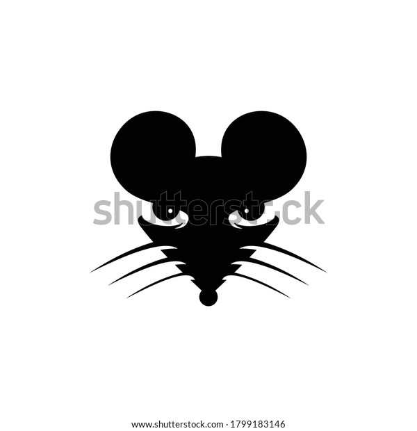 Mouse Head Mascot Icon Cartoon Black: เวกเตอร์สต็อก (ปลอดค่าลิขสิทธิ์ ...