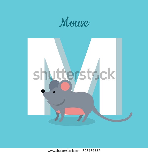 Mouse Letter M Isolated On Blue Stock Vector (Royalty Free) 525159682 ...