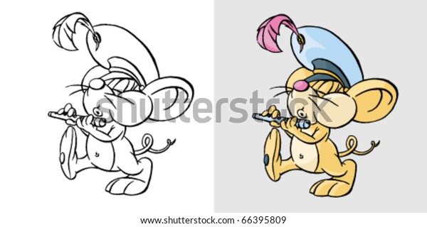Mouse Playing Flute Vector Illustration Vector Stock Vector (Royalty ...