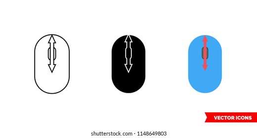 Mouse Scrolling Icon 3 Types Color Stock Vector (Royalty Free ...