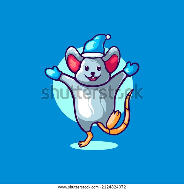 Mouse Winter Day Cartoon Illustration Your Stock Vector (Royalty Free ...
