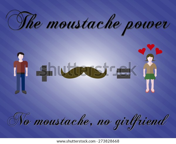 Moustache Power Card Poster Man Plus Stock Vector (Royalty Free ...