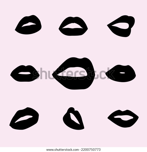 Mouth Icons Vectorized Different Formats Set Stock Vector (Royalty Free ...
