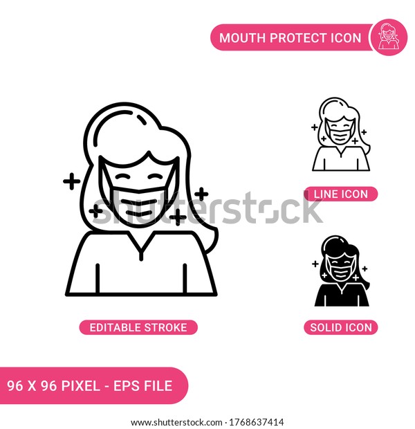 Mouth Protect Icons Set Vector Illustration Stock Vector (Royalty Free ...